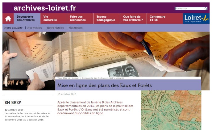 Archives 45, de nouveaux inventaires en ligne pour les Archives du Loiret.