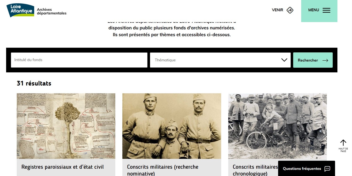 AD44, les archives en ligne de la Loire Atlantique - Archiveenligne.fr