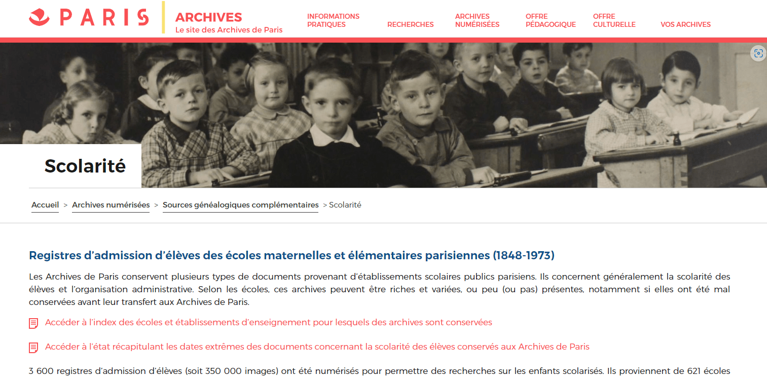 Les Registres d’élèves des écoles maternelles de Paris (1848-1973 ...