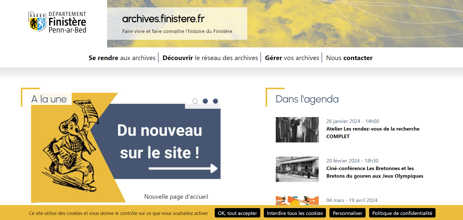 Archives 29, Nouvelle page accueil Archives du Finistère - Archiveenligne.fr