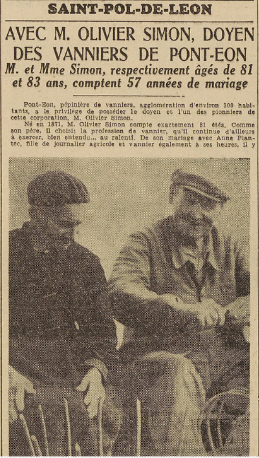Saint-Pol-de-Léon Doyen des vanniers Simon Olivier Le Télégramme 8 août ...